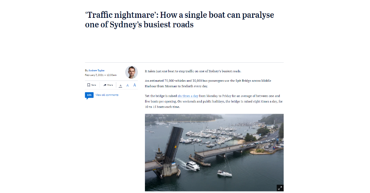 Six years later, Spit Bridge congestion still on the news | ptc.